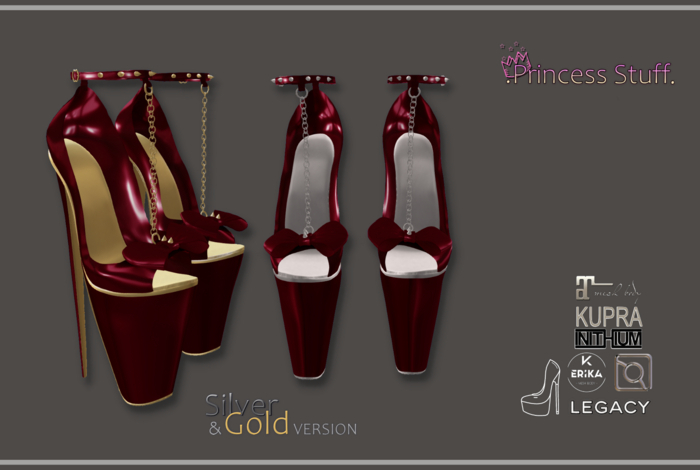 Second Life Marketplace - .Princess Stuff. [Dark Angel Heels] *Velvet Red*